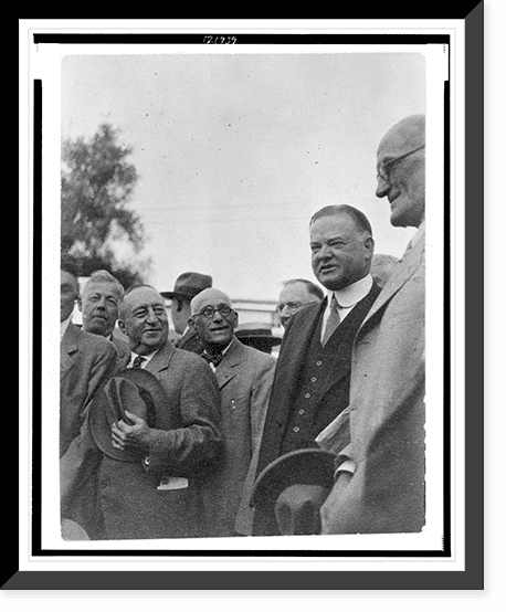 Historic Framed Print, Herbert Hoover at West Branch, Iowa, Augost 21, 1928, 17-7/8" x 21-7/8 ...