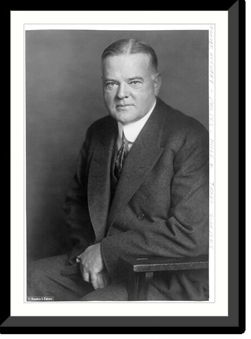 Historic Framed Print, [Herbert Hoover, half, seated, facing slightly left], 17-7/8" x 21-7/8 ...