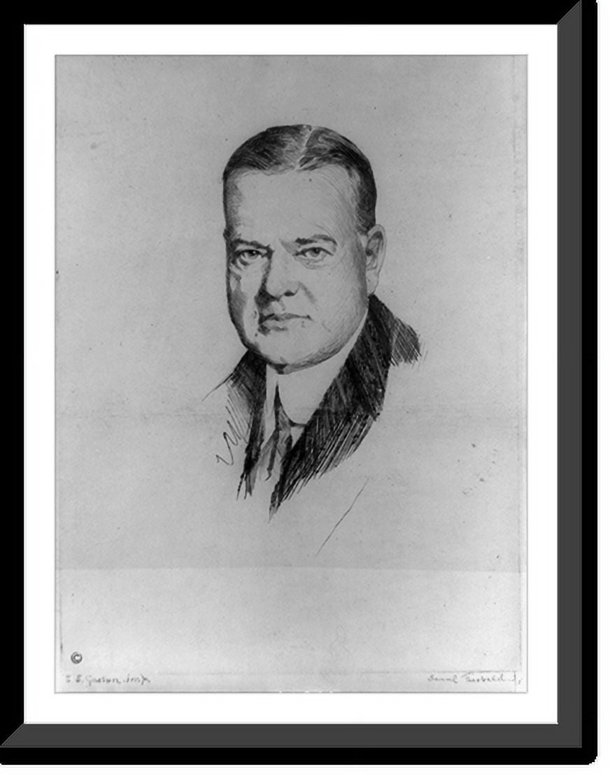 Historic Framed Print, [Herbert Hoover, head-and-shoulders portrait, facing slightly left ...
