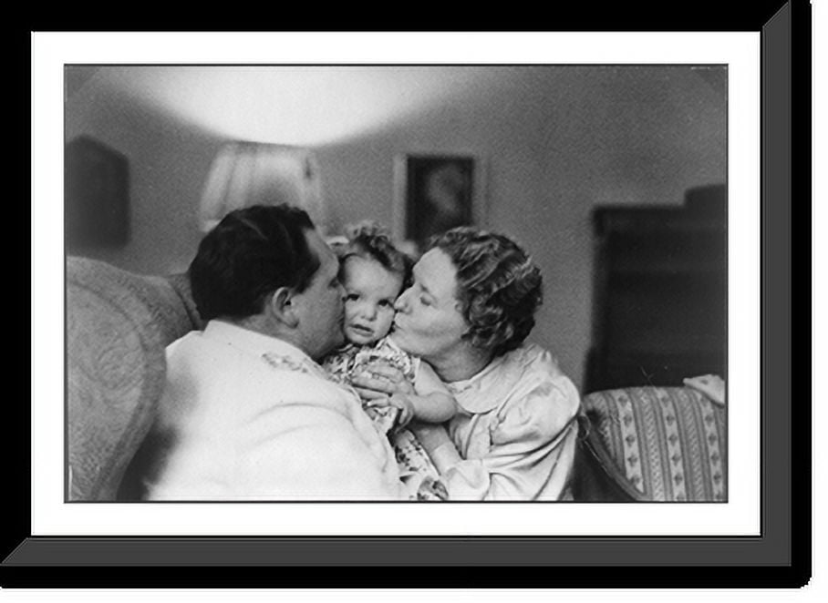 Historic Framed Print, [Hermann Göring hugging his wife Emmy and daughter Edda on his birthday ...