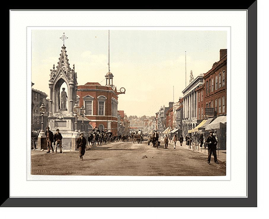 Historic Framed Print, High Street Maidstone England, 17-7/8" x 21-7/8 ...