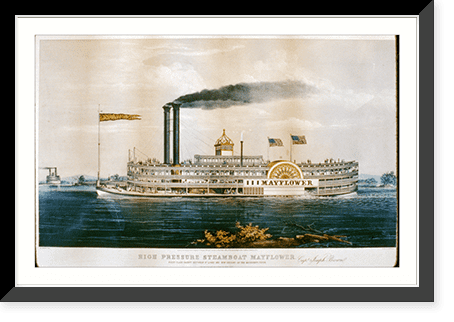Historic Framed Print, High pressure steamboat Mayflower first class ...