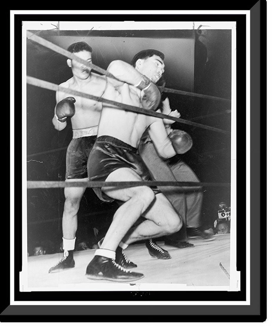 Historic Framed Print, Historic knockout of Max Schmeling by Joe Louis ...