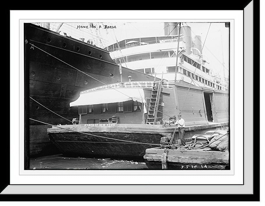 Historic Framed Print, Home on a Barge, 17-7/8" x 21-7/8" - Walmart.com