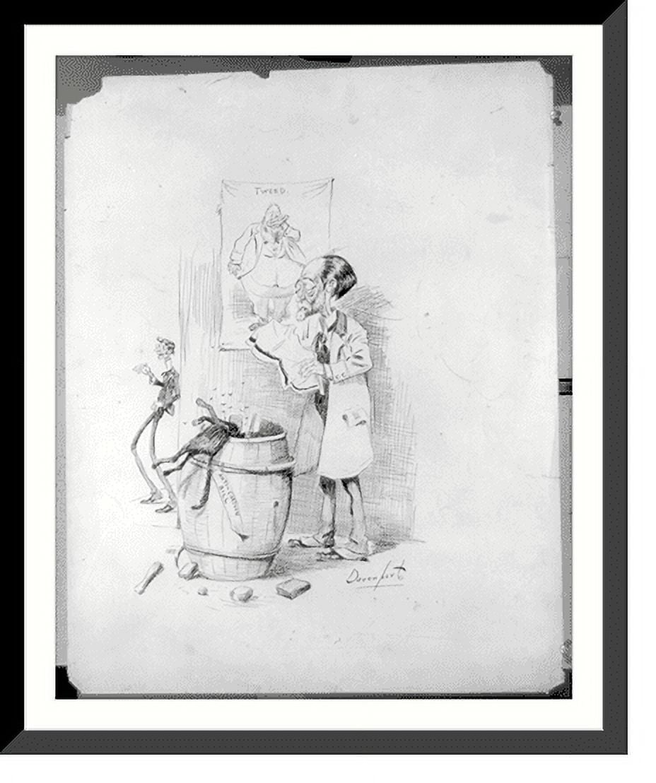 Historic Framed Print, [Homer Davenport, the artist, laughing while Boss Tweed and Thomas Platt ...