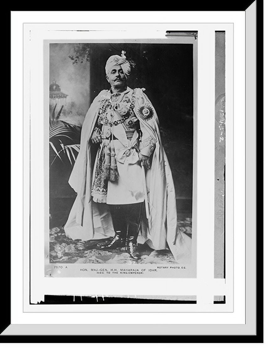 Historic Framed Print, Hon. Maj. Gen. H.H. Maharaja of Idar A.D.C. to ...
