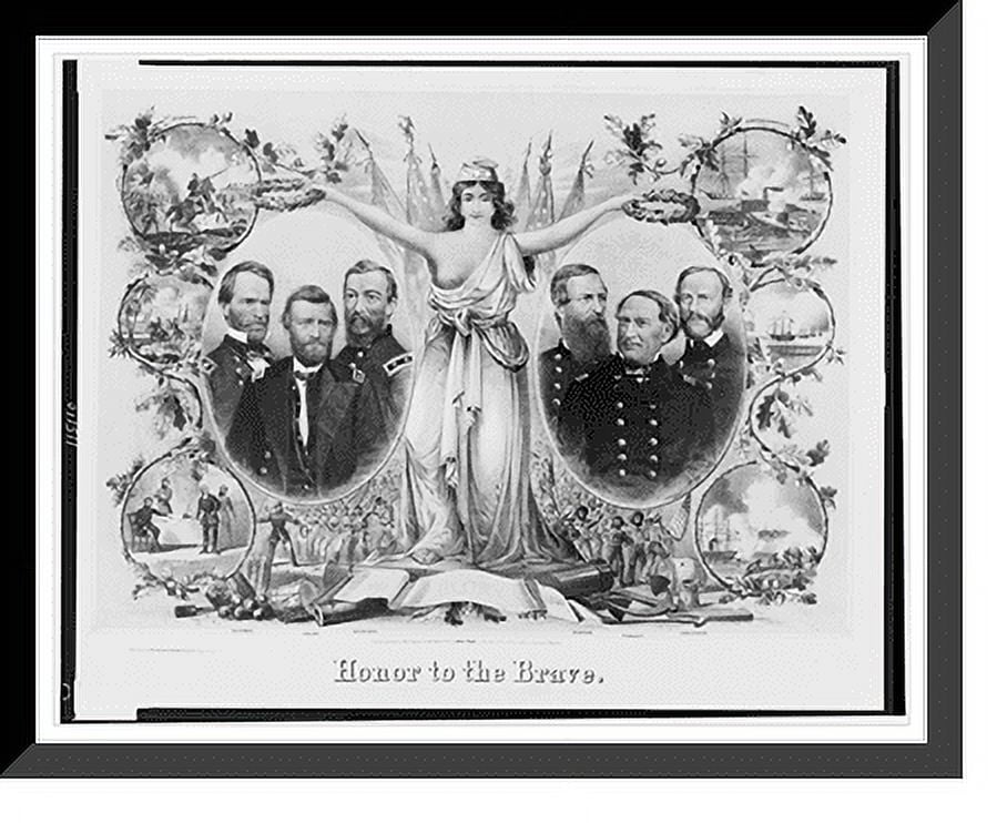Historic Framed Print, Honor to the brave.lithog. & printed by Chr ...