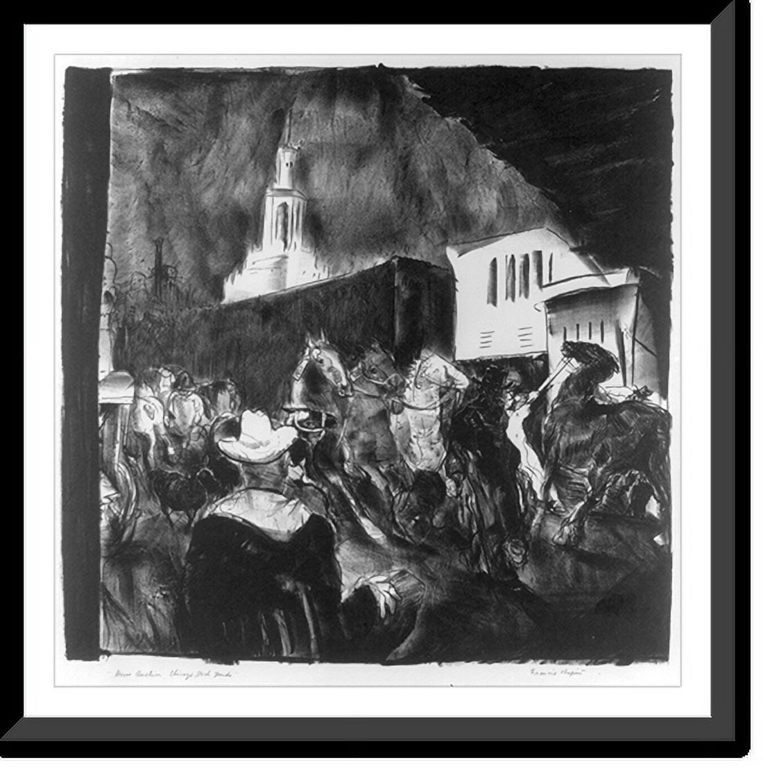 Historic Framed Print, Horse auction Chicago stockyards, 17-7/8" x 21-7 ...