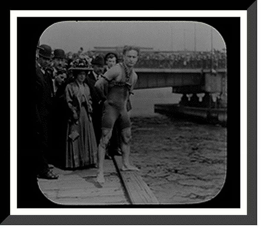 Historic Framed Print, [Houdini jumps from Harvard Bridge, Boston ...