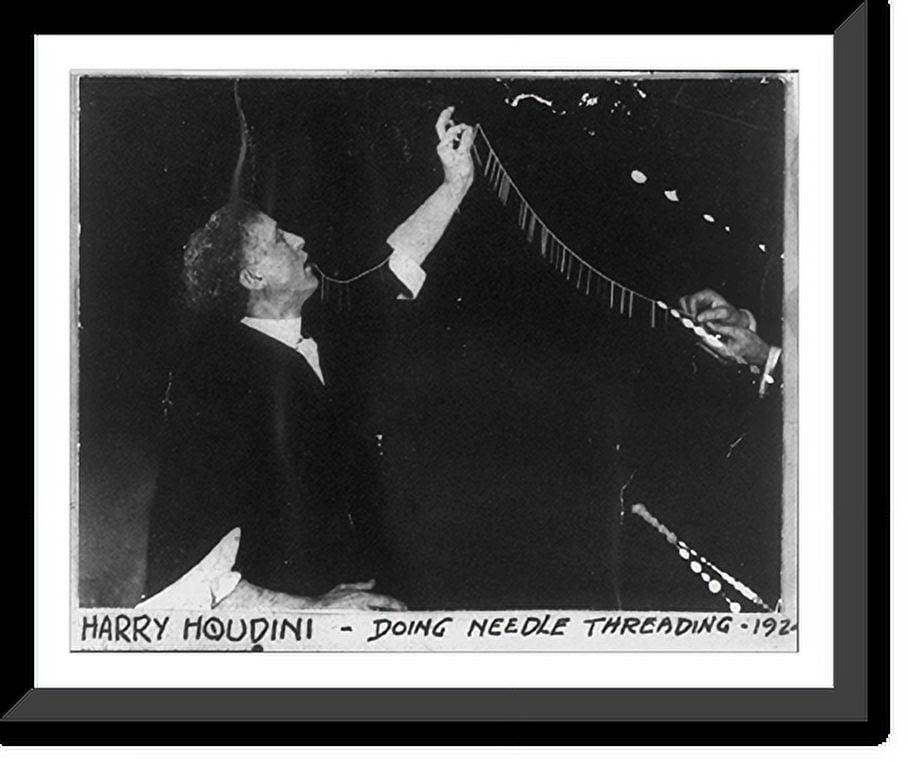 Historic Framed Print, [Houdini performs the East Indian needle ...