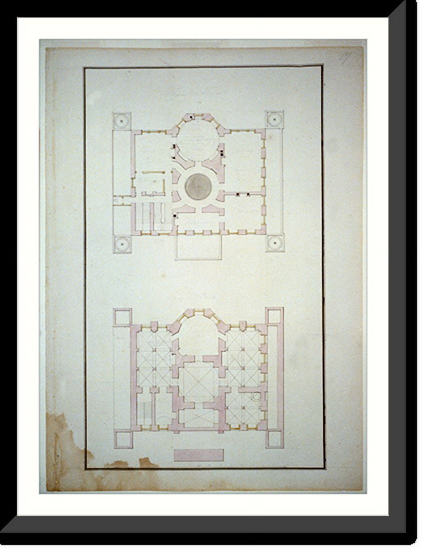 Historic Framed Print, [Houses and a church (Buildings Erected or ...