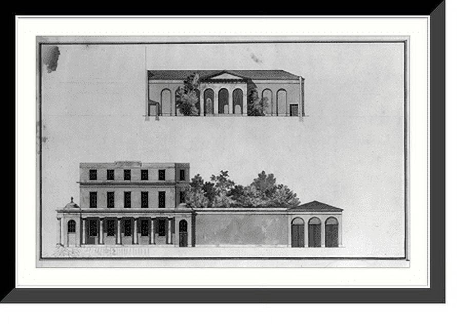 Historic Framed Print, [Houses and a church (Buildings Erected or ...