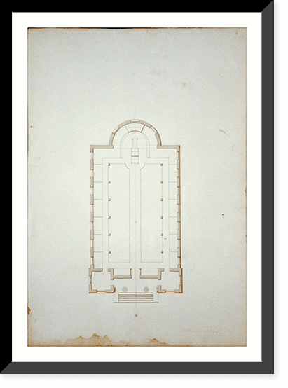 Historic Framed Print, [Houses and a church (Buildings Erected or ...