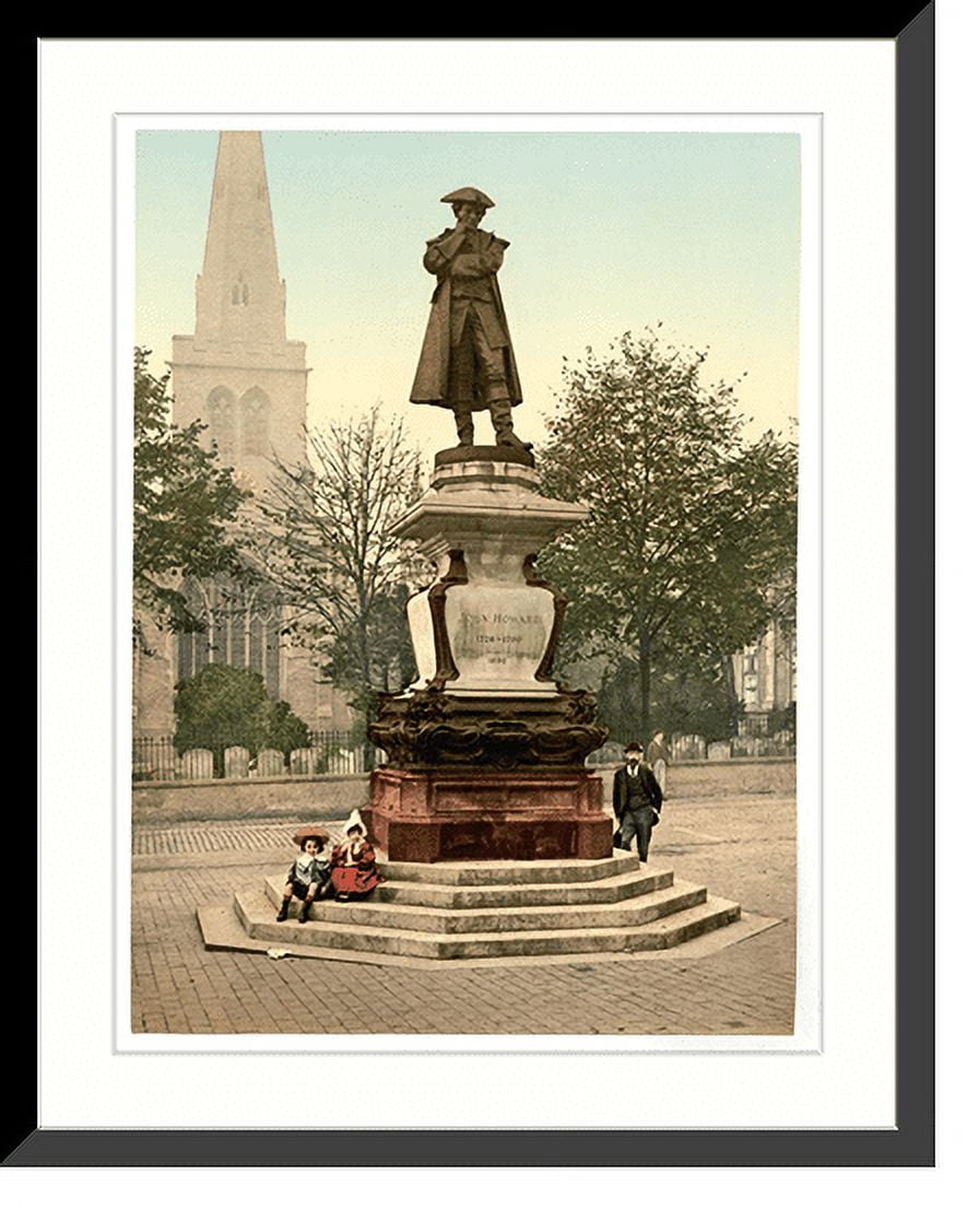Historic Framed Print, Howard Statue Bedford England, 17-7/8" x 21-7/8 ...