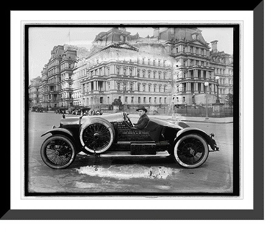 Historic Framed Print, [Hudson Super Six car in front of State, War and ...