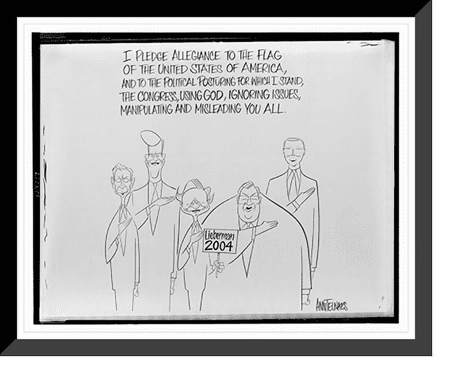 Historic Framed Print, I pledge allegiance to the flag..Ann Telnaes ...