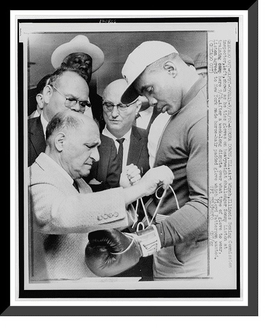 Historic Framed Print, [Illinois Boxing Commission inspector Art Winch ...