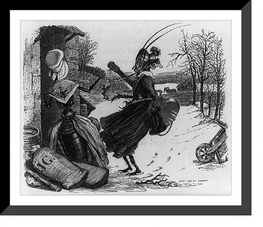 Historic Framed Print, [Illus. of fable The ant and the grasshopper ...