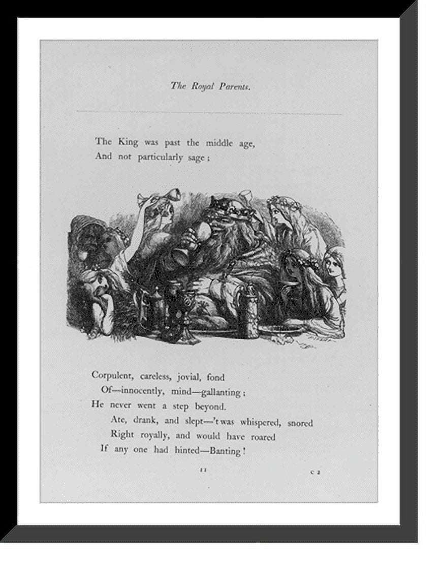 Historic Framed Print, [Illus. of king and witch; scene from Sleeping ...