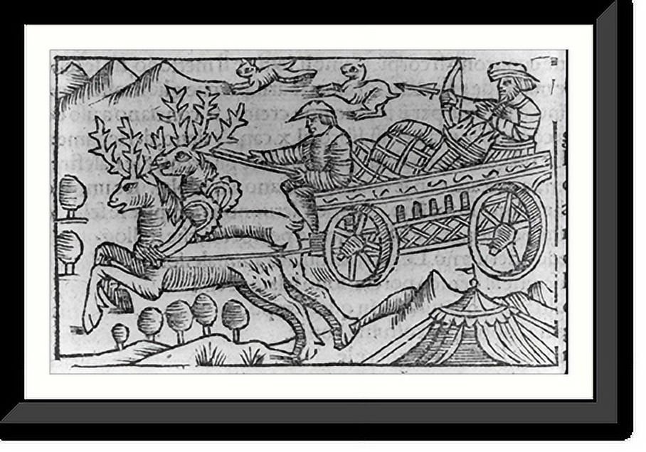 Historic Framed Print, [Illustration of activities of Lapps and Finns ...