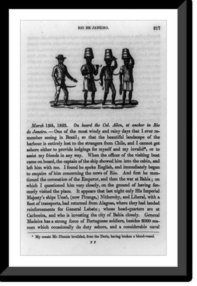 Historic Framed Print, [Illustration showing man with sword standing ...