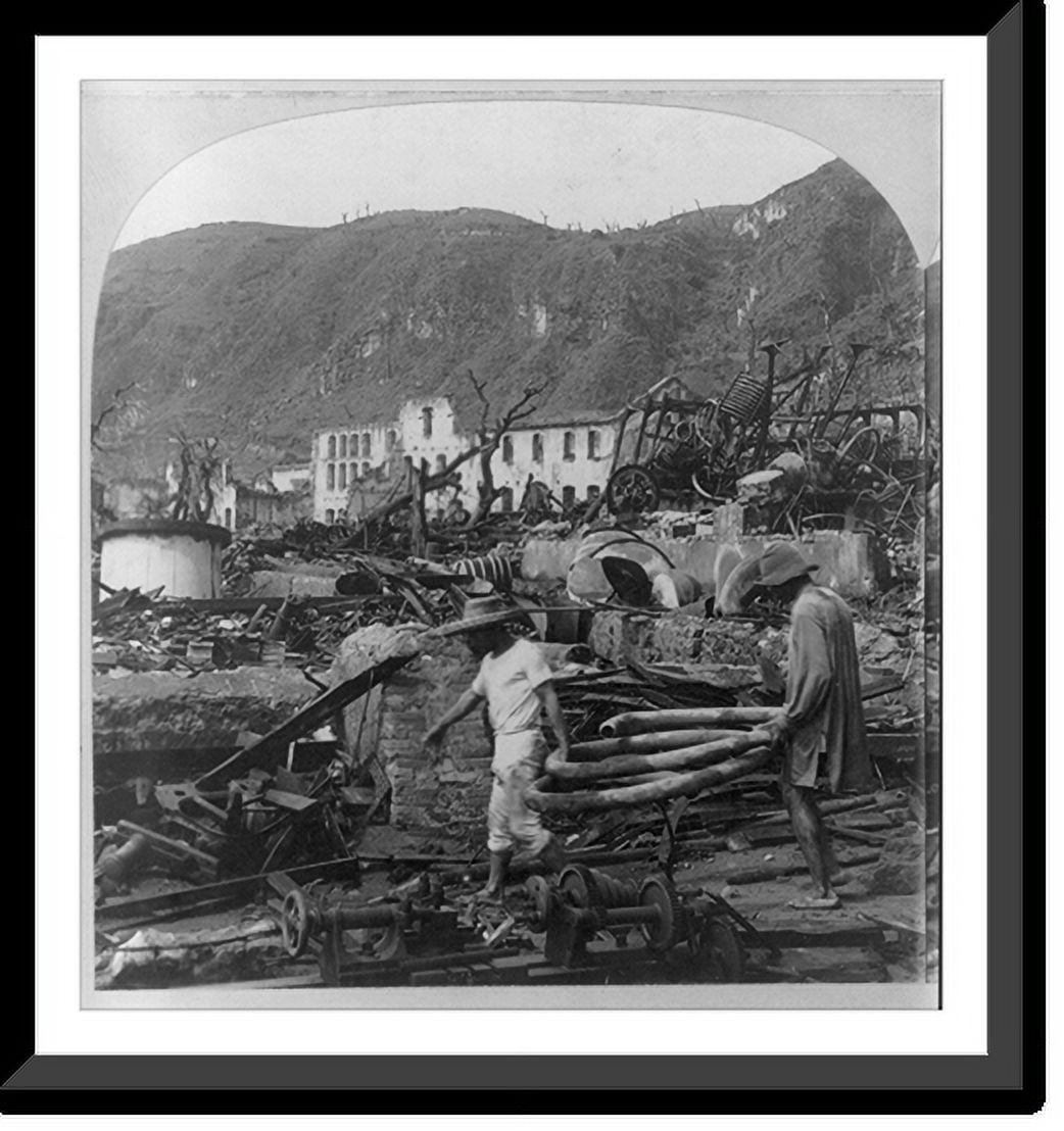 Historic Framed Print, In the rum district, St. Pierre, Martinique, F.W ...
