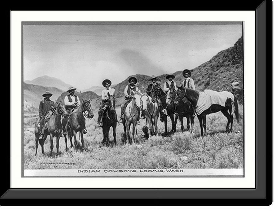 Historic Framed Print, Indian cowboys [on horseback], Loomis, Wash., 17 ...