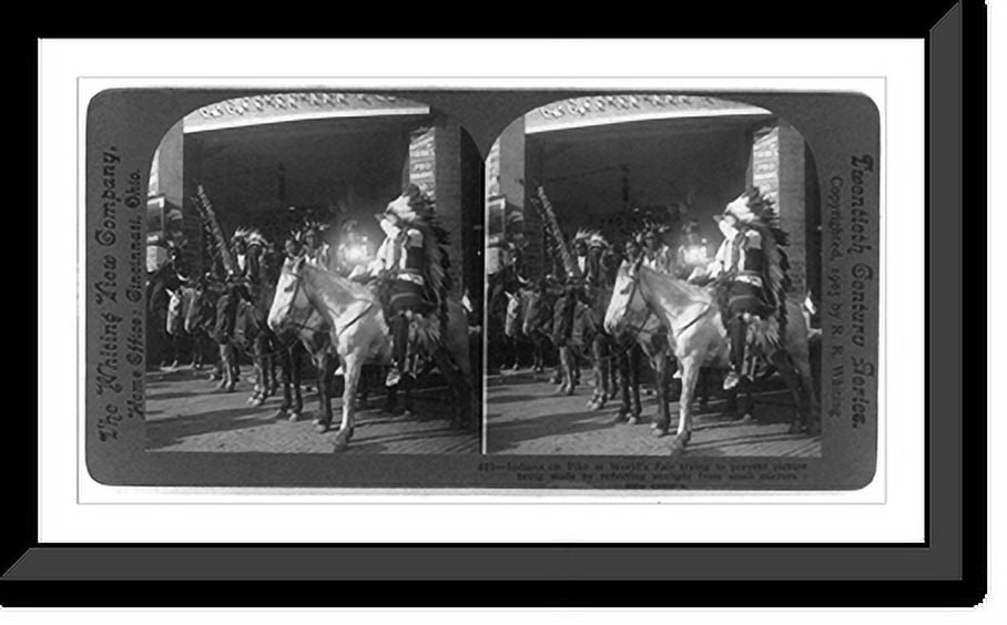 Historic Framed Print, Indians on pike at World's Fair trying to ...