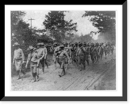 Historic Framed Print, Infantry going into action, 17-7/8" x 21-7/8 ...