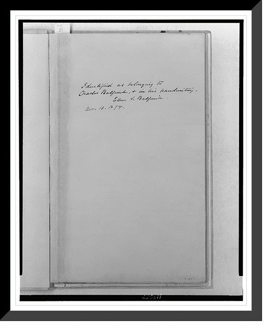 Historic Framed Print, [Inscription page from Bulfinch album], 17-7/8 ...