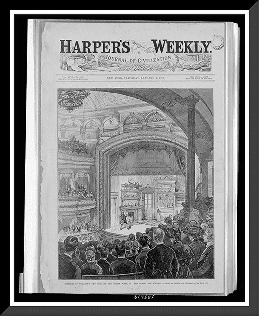 Historic Framed Print, Interior of Wallack's new theatre - the screen ...