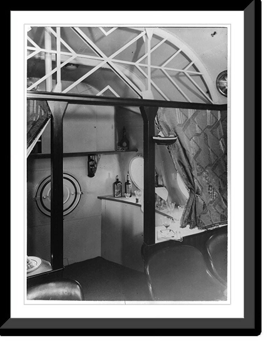 Historic Framed Print, [Interior (bar) of Do X seaplane (flying boat ...