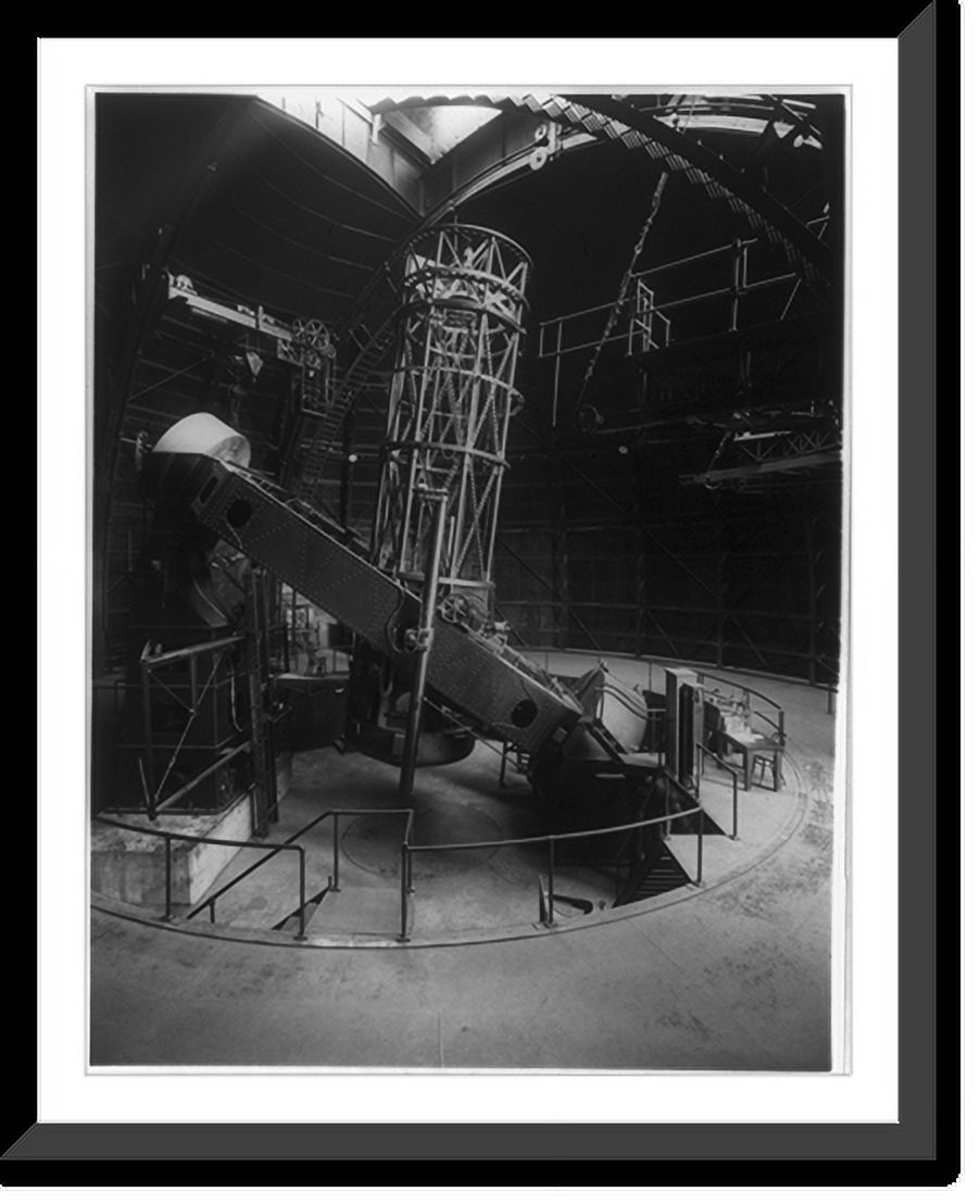 Historic Framed Print, Interior of the dome at Mt. Wilson Observatory ...