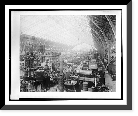 Historic Framed Print, [Interior of Gallery of Machines, showing ...