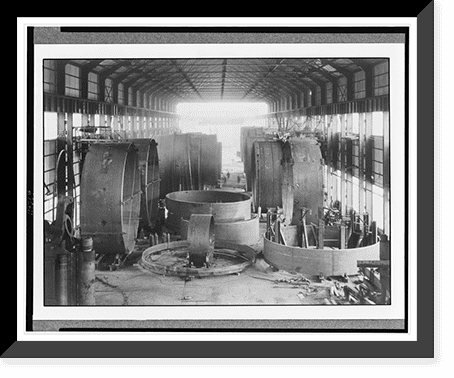 Historic Framed Print, Interior of the Boulder Canyon project plant of ...