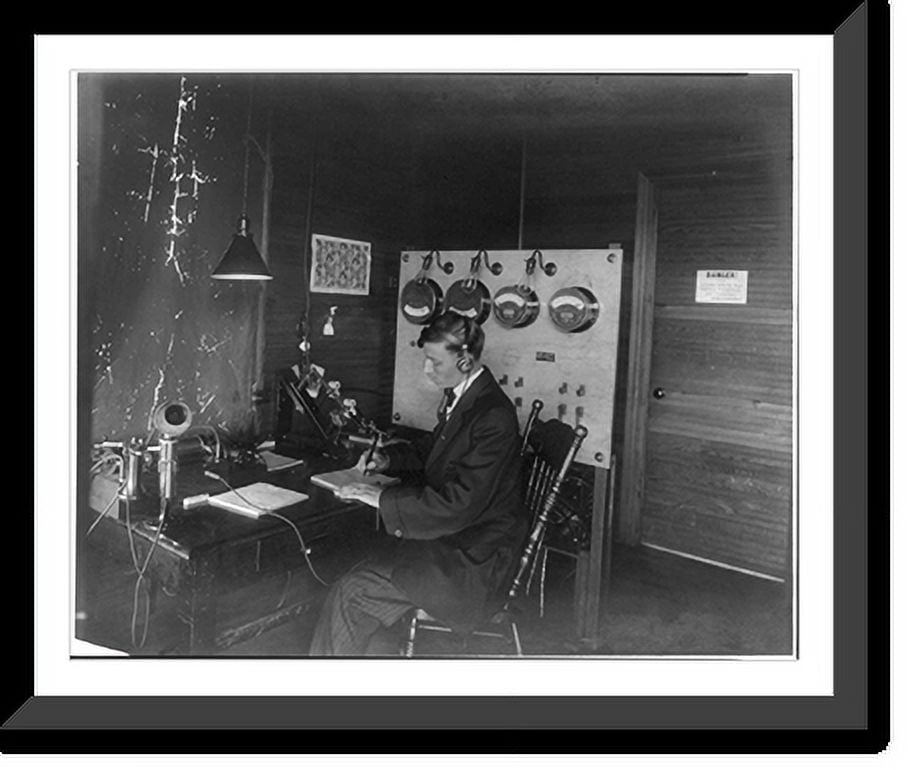 Historic Framed Print, Interior of the Clark Wireless Telegraph Station ...