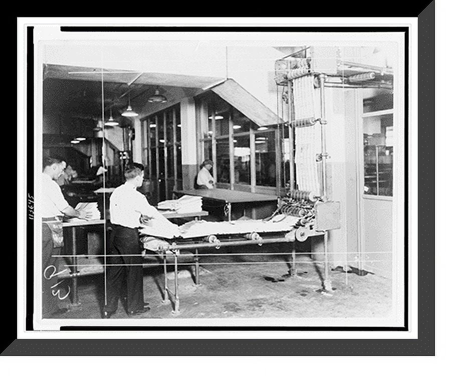 Historic Framed Print, [Interior view of newspaper delivery room ...
