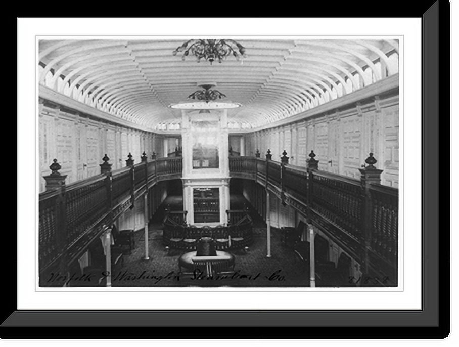Historic Framed Print, [Interior view of galleried central parlor with ...