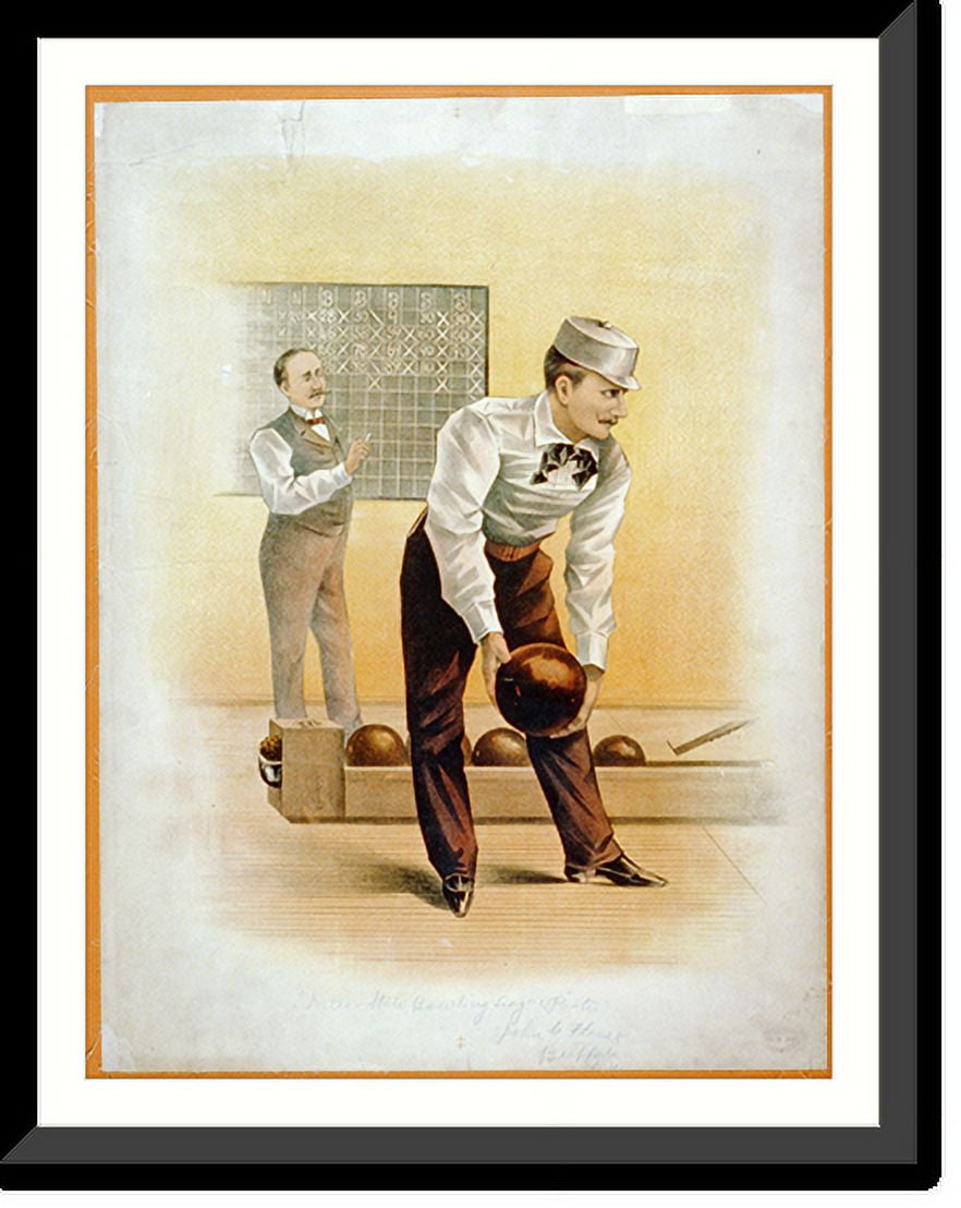 Historic Framed Print, [Interstate Bowling League poster. One man ...
