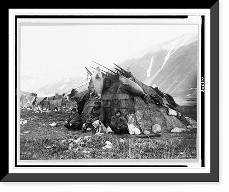 Historic Framed Print, [Inuit hut and family].Curtis., 17-7/8" x 21-7/8 ...