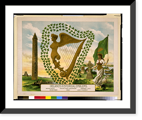 Historic Framed Print, Ireland's historical emblems.Eagle Litho. Co ...