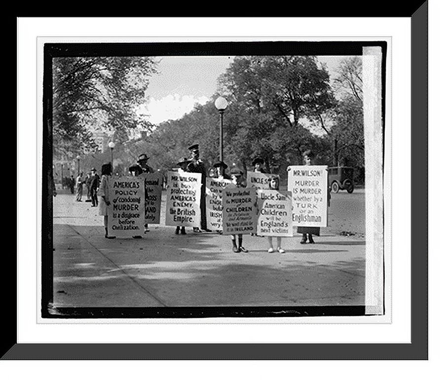 Historic Framed Print, Irish pickets at White House - 2, 17-7/8" x 21-7/8" - Walmart.com