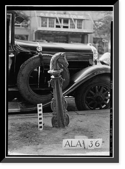 Historic Framed Print, Iron Hitching Posts, Various Mobile locations ...