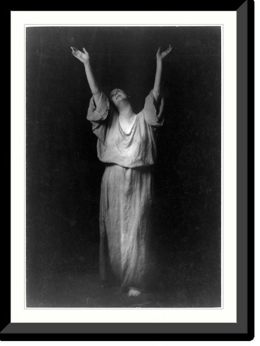 Historic Framed Print, [Isadora Duncan, full, standing, with upraised ...