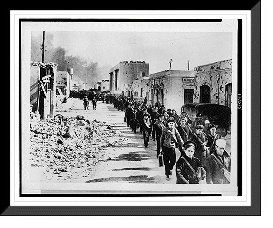 Historic Framed Print, Italian naval prisoners march through Tobruk on ...
