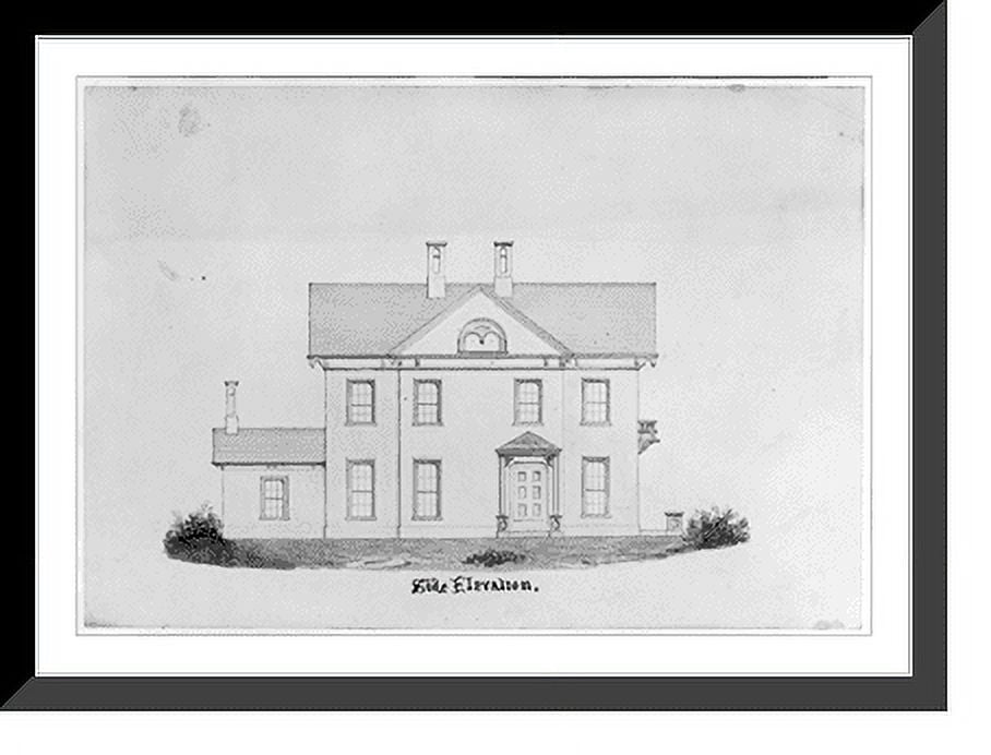 Historic Framed Print, [Italianate house. Side elevation], 17-7/8" x 21 ...