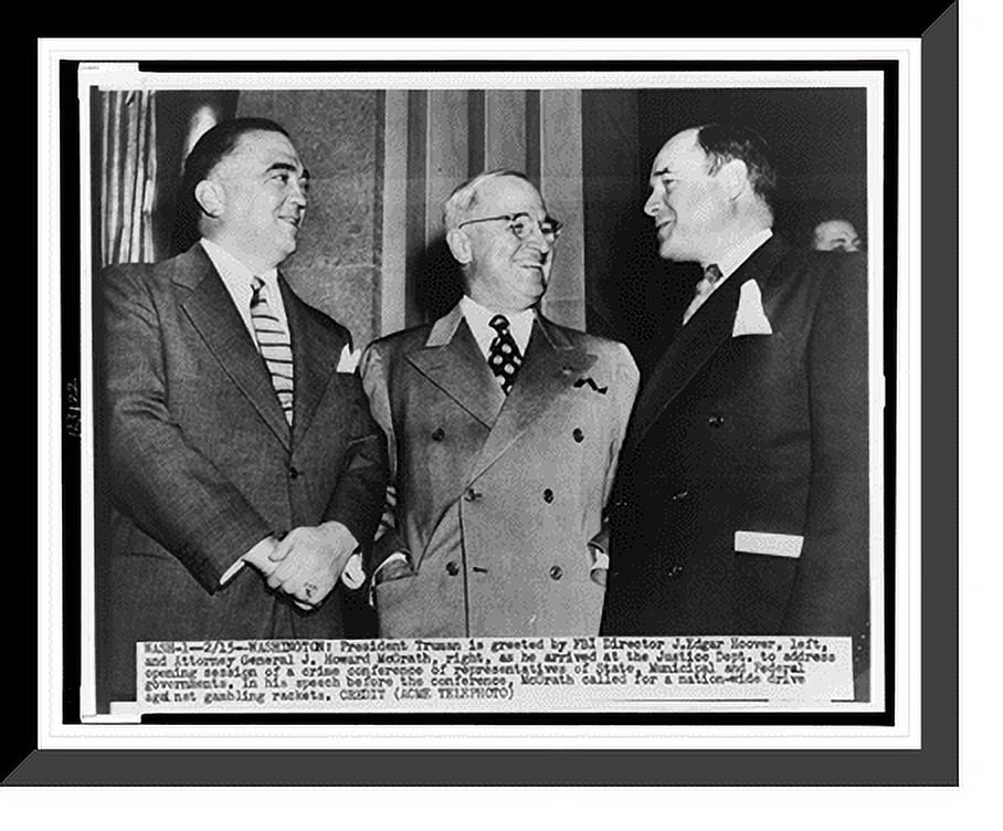 Historic Framed Print, [J. Edgar Hoover, (left) and Attorney General J ...