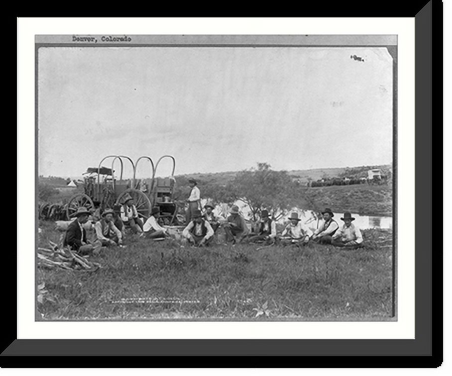 Historic Framed Print, JA Ranch, Texas. JA boys eating dinner at the ...