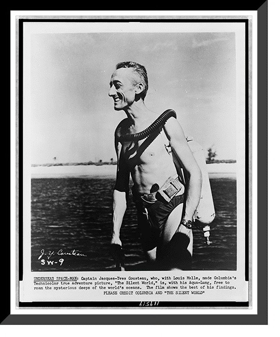 Historic Framed Print, [Jacques Cousteau, three-quarter length portrait ...