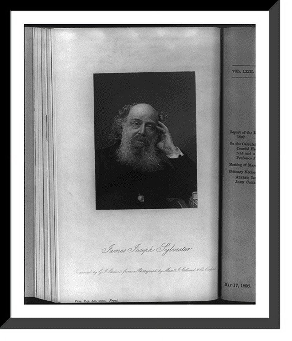 Historic Framed Print, [James Joseph Sylvester, 1814-1897, head and shoulders, facing slightly ...
